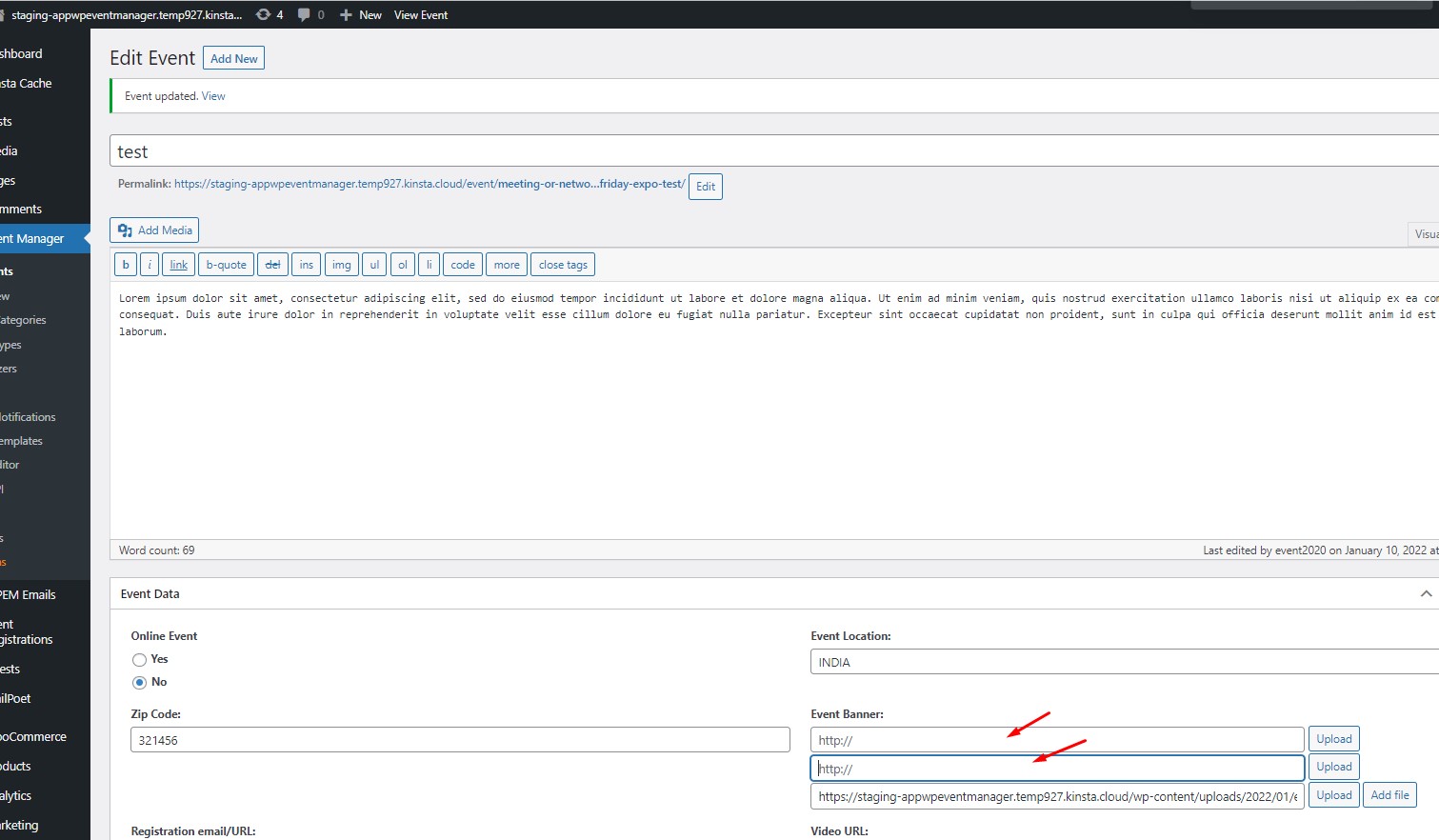 removing banner if upper links are deleted · Issue #936 · wpeventmanager/wp-event-manager · GitHub
