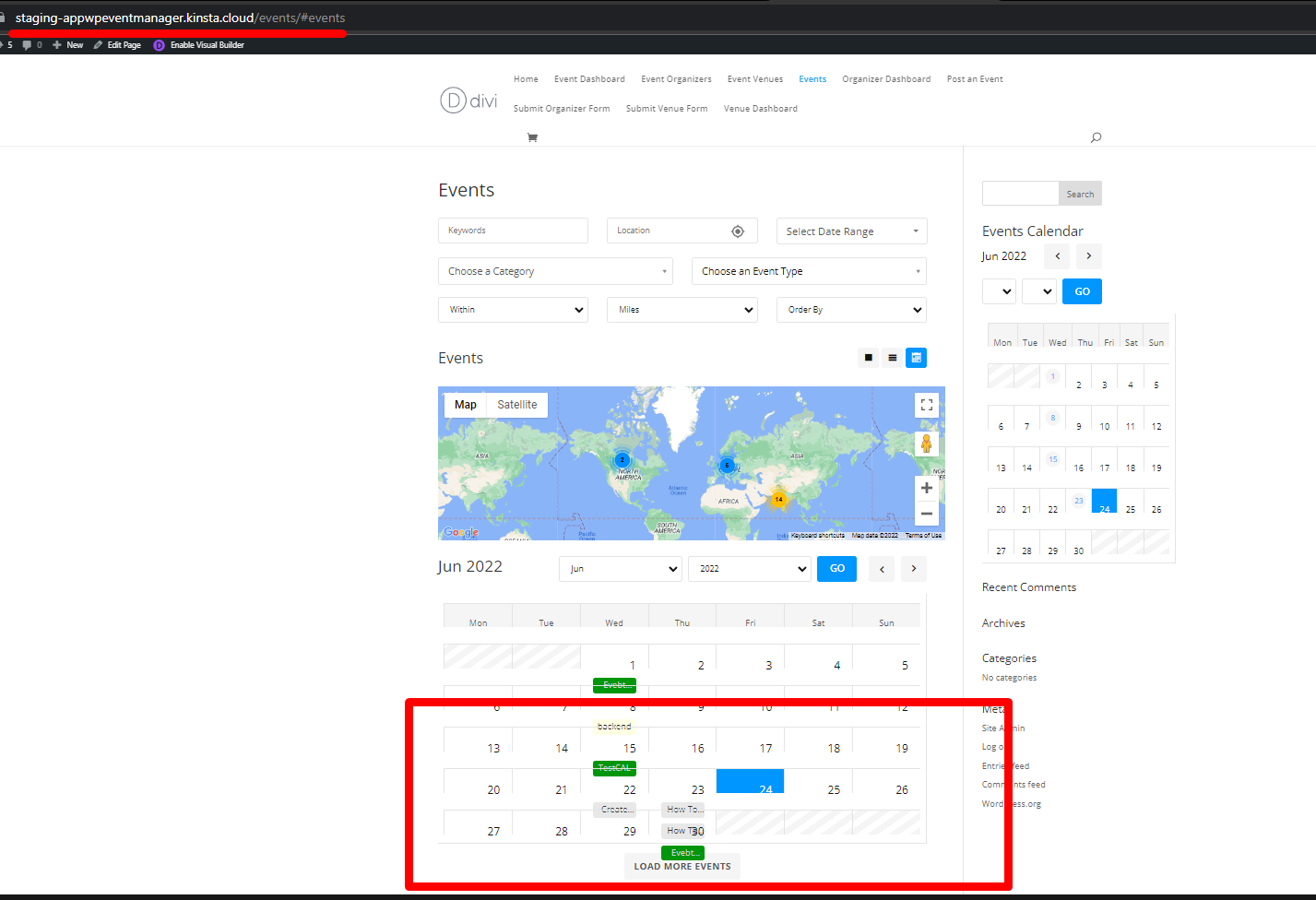 Calendar design affected due to Divi elementor · Issue #52 · wpeventmanager/wpem-divi-elements ...