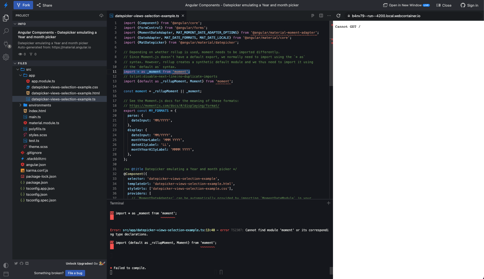 import moment error · Issue #728 · stackblitz/webcontainer-core · GitHub