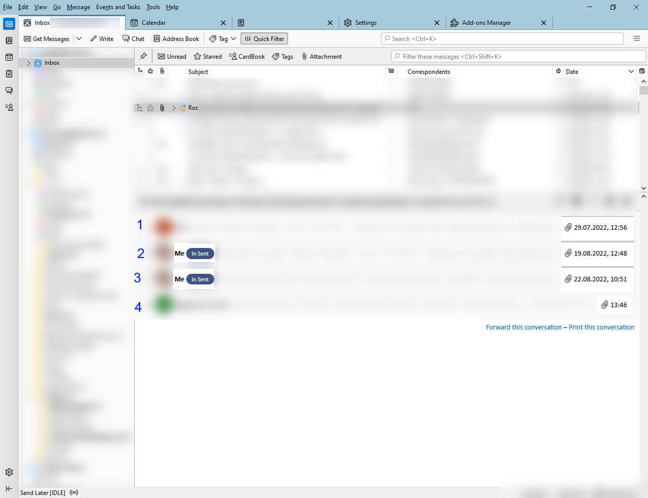 Make the thread the same (complete) from every floder view where emails are stored · Issue #1897 ...