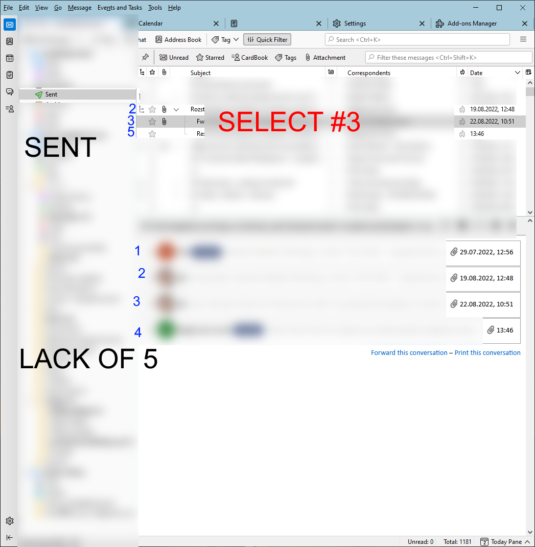 Make the thread the same (complete) from every floder view where emails ...