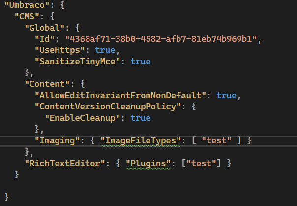 Appsettings Imagefiletypes Schema Vs Docs Is Wrong · Issue 14131 · Umbracoumbraco Cms · Github 