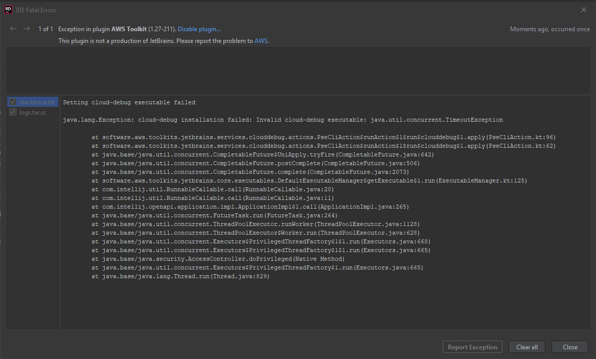 Exception Enabling Cloud Debugging · Issue 2667 · Awsaws Toolkit Jetbrains · Github