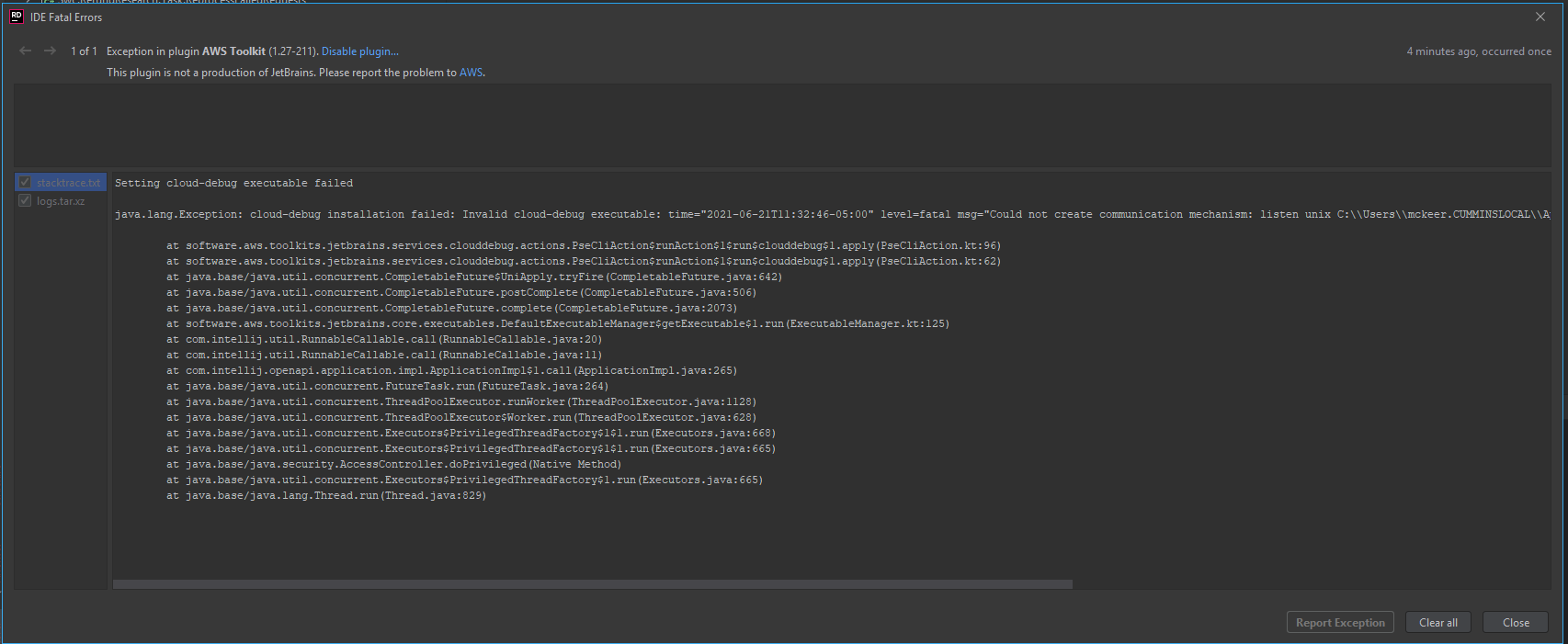 Exception Enabling Cloud Debugging · Issue 2667 · Awsaws Toolkit Jetbrains · Github