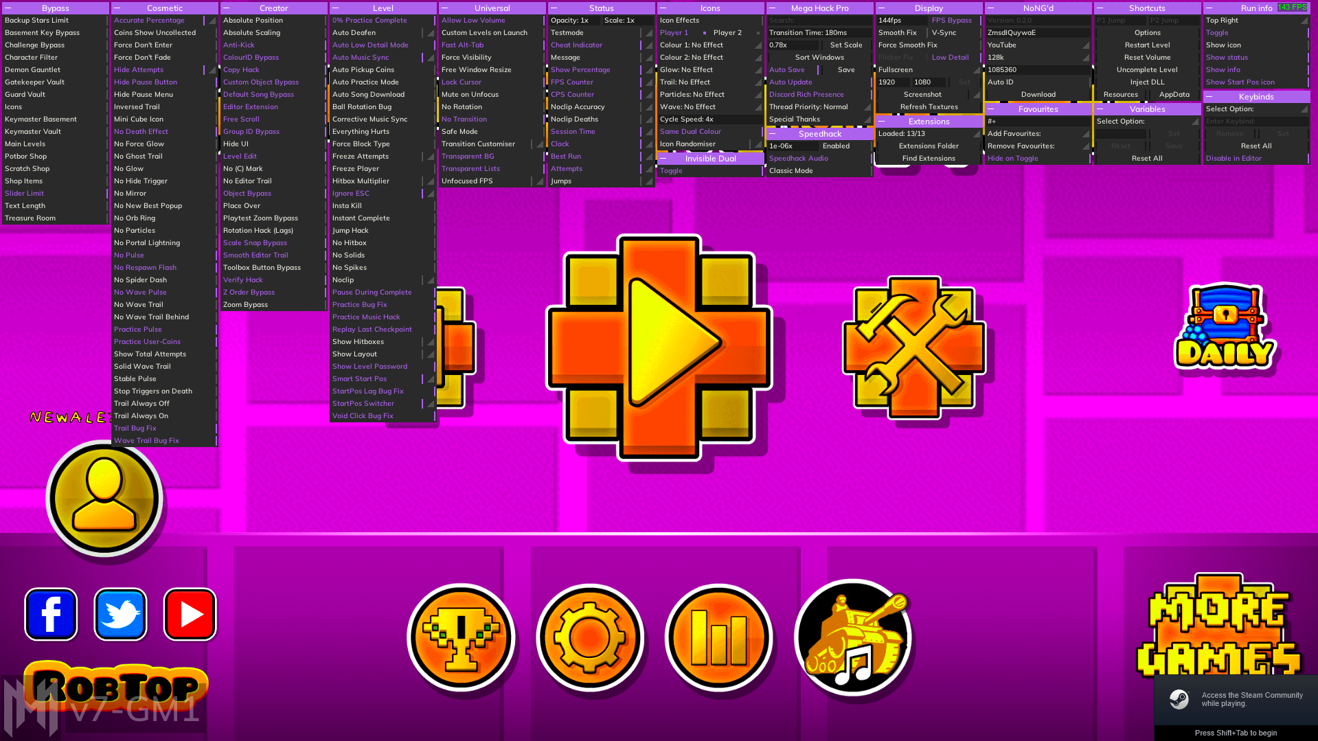 "Practice Bug Fix" w/ Auto Checkpoints Fails · Issue #376 · absolllute/Mega-Hack-Pro-Future · GitHub