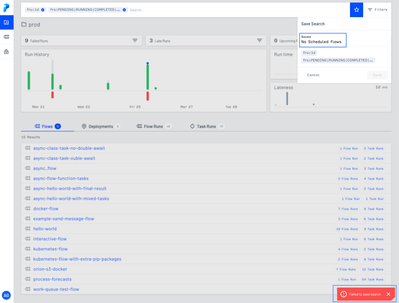 Custom filtered dashboard cannot be saved · Issue #5606 · PrefectHQ ...