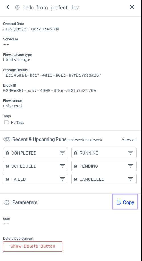 As a user, I want to see the default Parameter values of a given deployment in the UI · Issue ...
