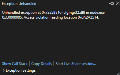 Native code crashing · Issue #540 · node-usb/node-usb · GitHub