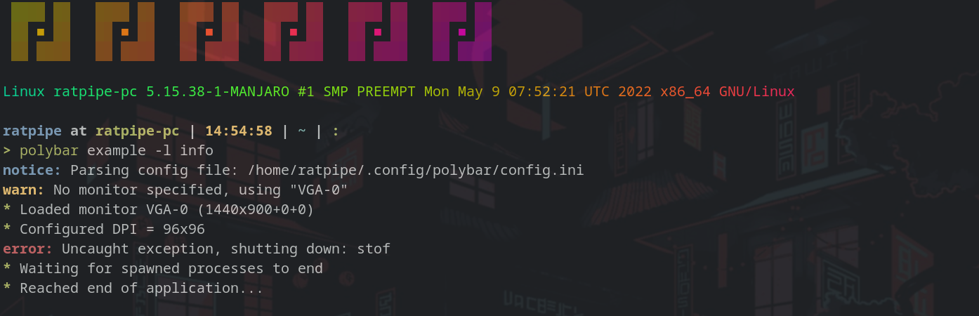 [Bug]: Help needed! "error: Uncaught exception, shutting down: stof" · Issue #2724 · polybar ...