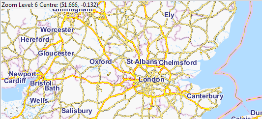 London missing from map at zoom level 7 using either ...