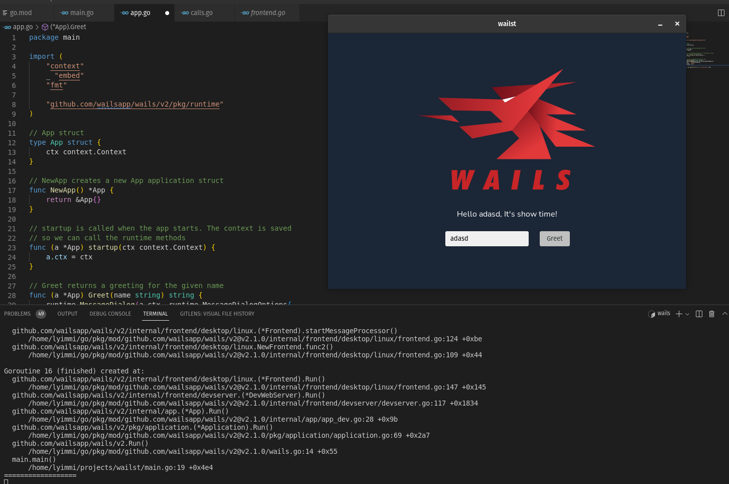 [v2 Linux] Data Race On Application Start · Issue 2061 · Wailsapp