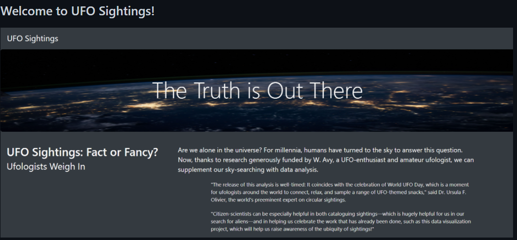 GitHub - VCW2021/UFOs