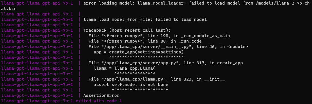Assertion Error · Issue 68 · Getumbrelllama Gpt · Github 