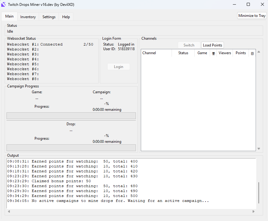 Unable to mine Rust Campaign · Issue #198 · DevilXD/TwitchDropsMiner · GitHub