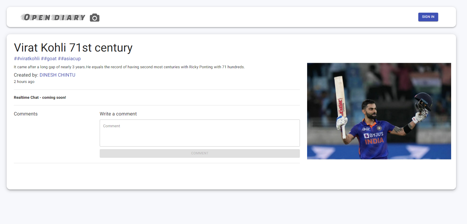 GitHub - dineshchintu/Open-Diary