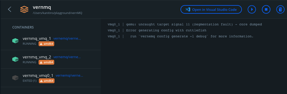 Uncaught Target Signal 11 Segmentation Fault Core Dumped · Issue 340 · Vernemq Docker