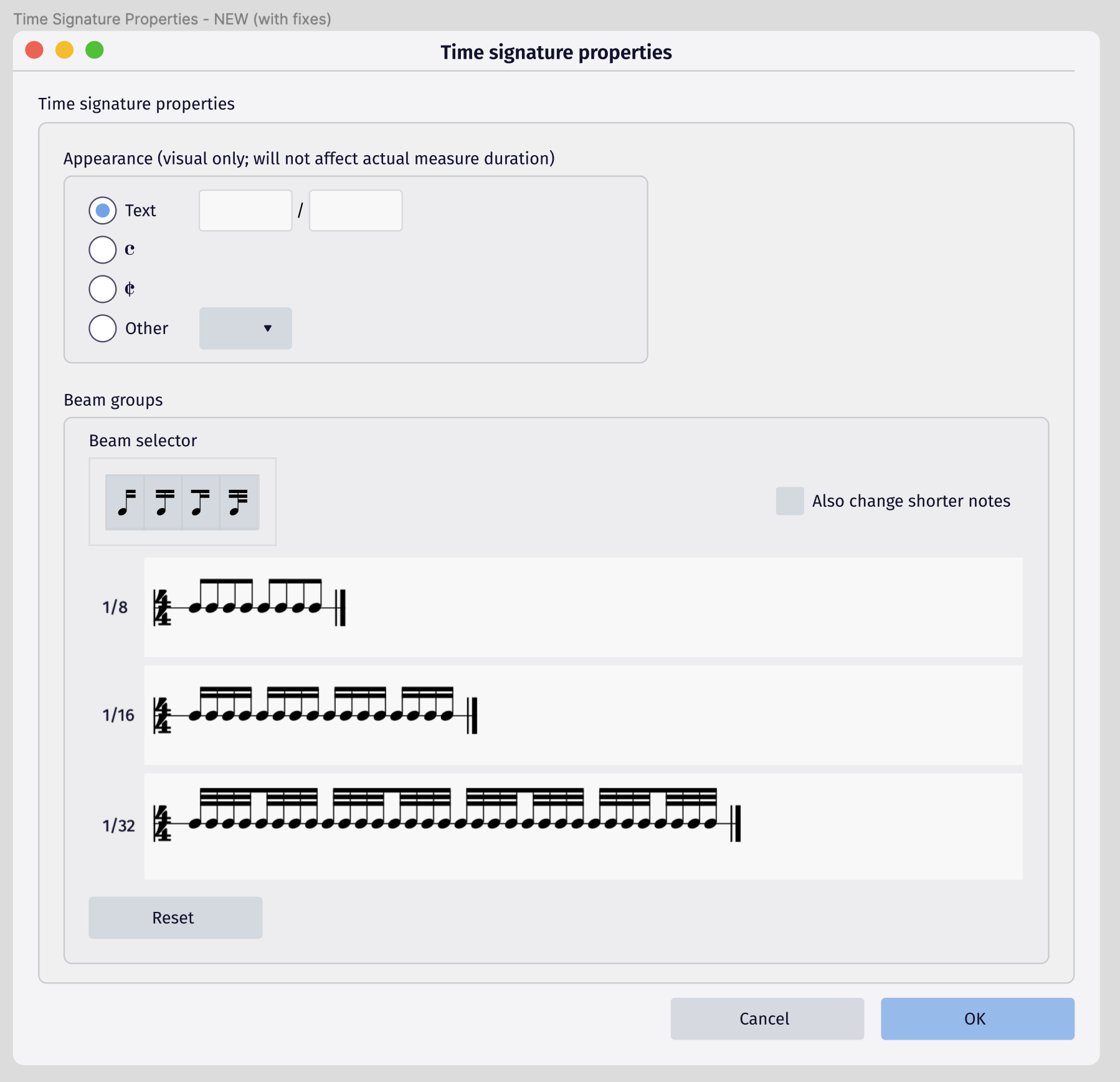 [MU4 Issue] Time Signature Properties: Remove redundant functionality and fix broken signifiers ...
