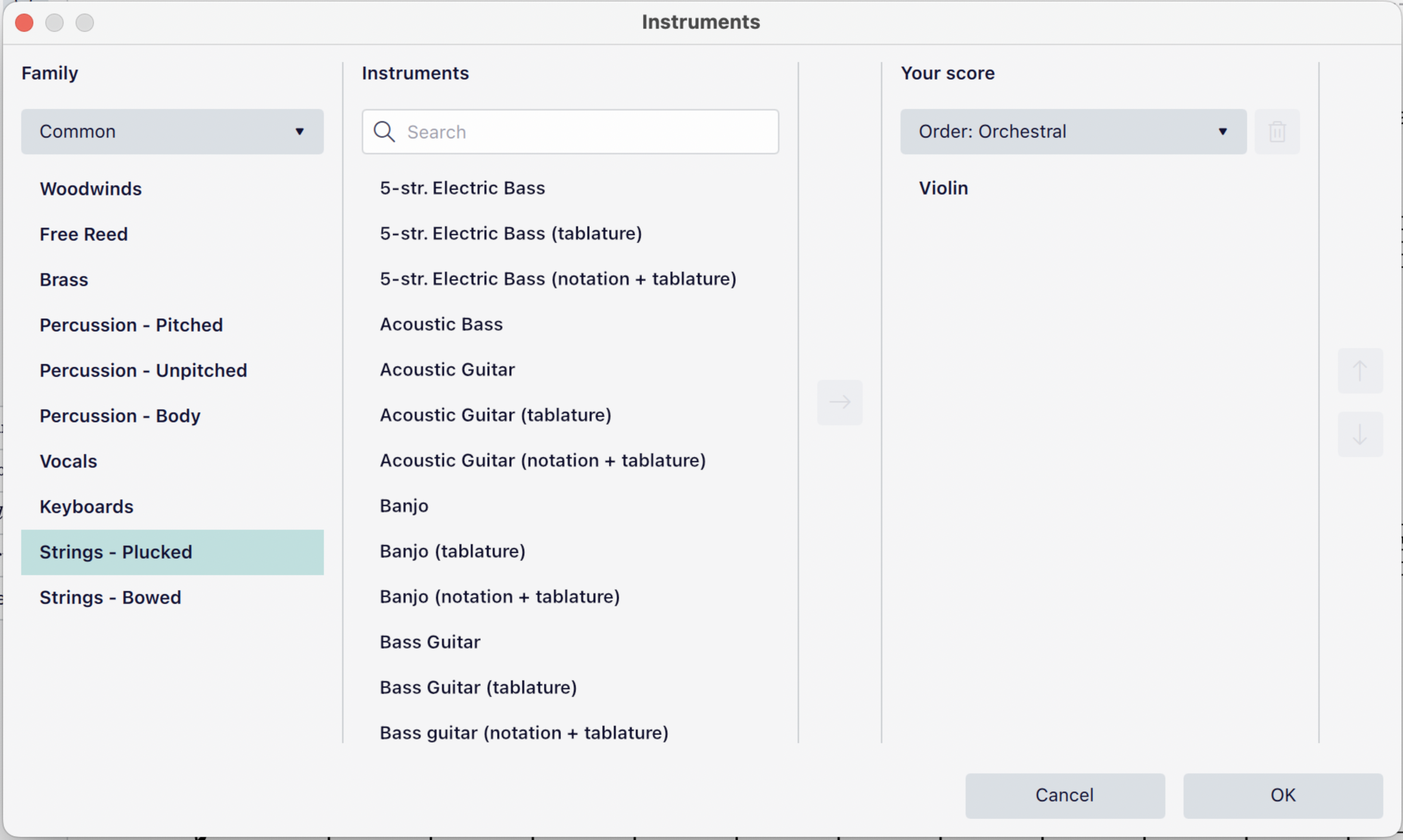 [MU4 Task] Add new instruments for fretted instruments that have tablature option · Issue #11497 ...
