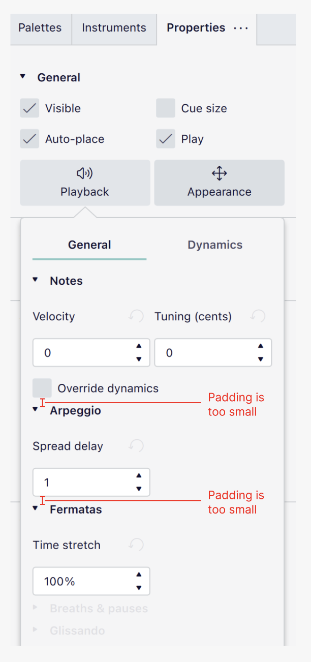 [MU4 Issue] Playback popup in Properties > General has incorrect vertical spacing · Issue #11501 ...