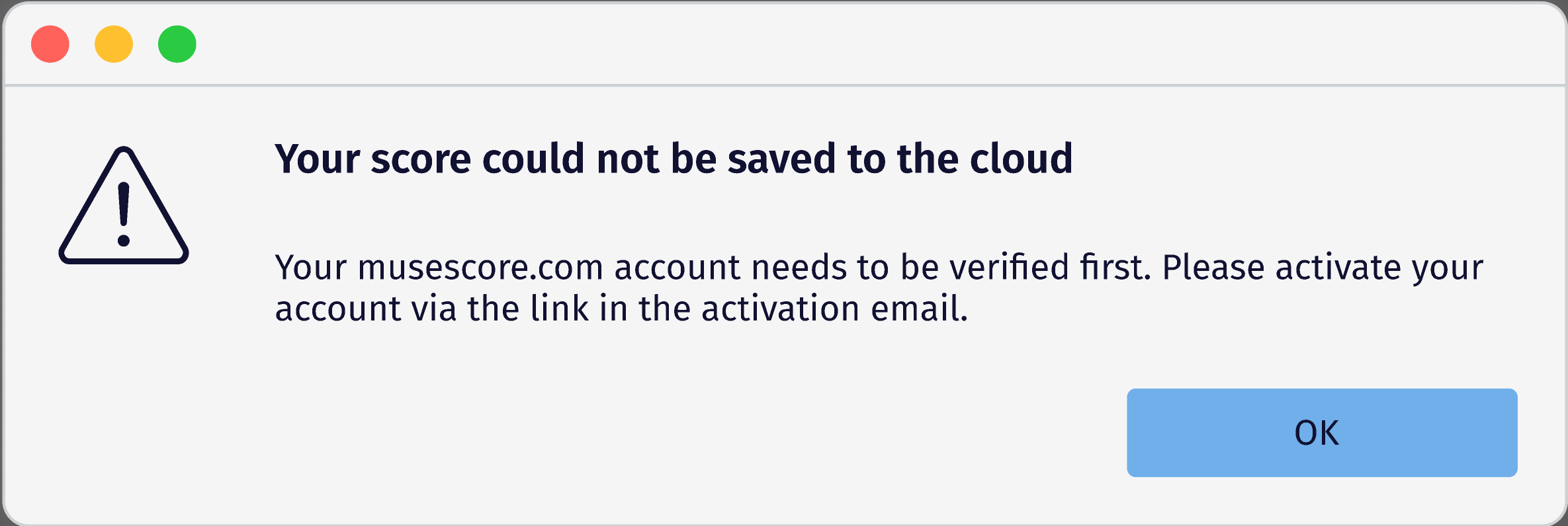 [MU4 Issue] Save to Cloud fails silently with unactivated account · Issue #13498 · musescore ...