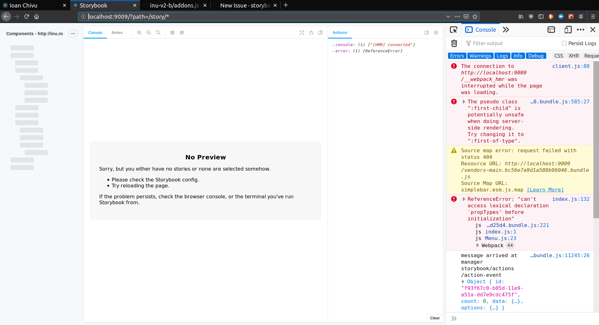 "No Preview" of stories · Issue #7583 · storybookjs/storybook · GitHub