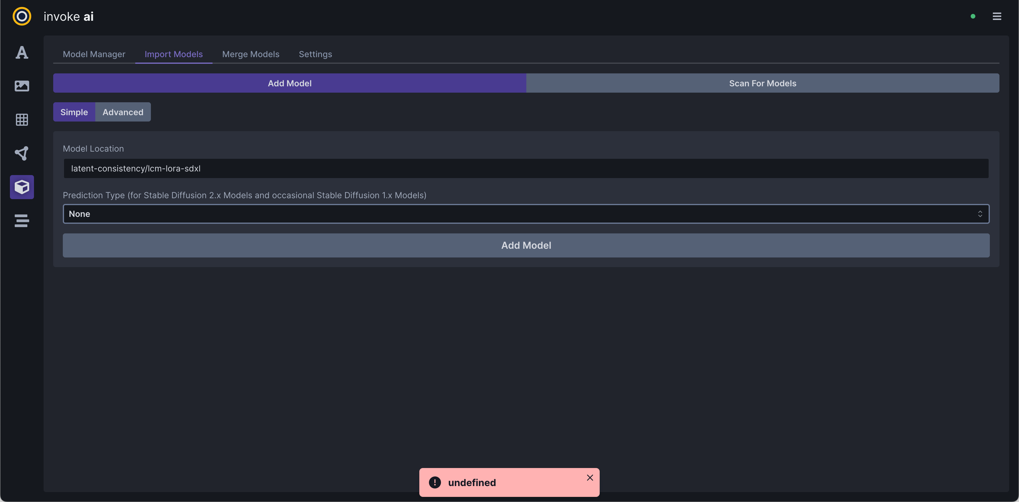 [bug]: LCM models fail to load - 'UNet2DConditionModel is not one of the supported classes ...