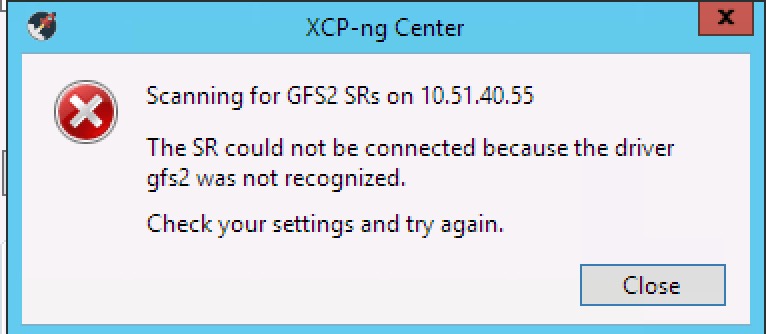Can't create new iSCSI (LVM) SR - get error about GFS2 driver · Issue #116 · xcp-ng/xenadmin ...