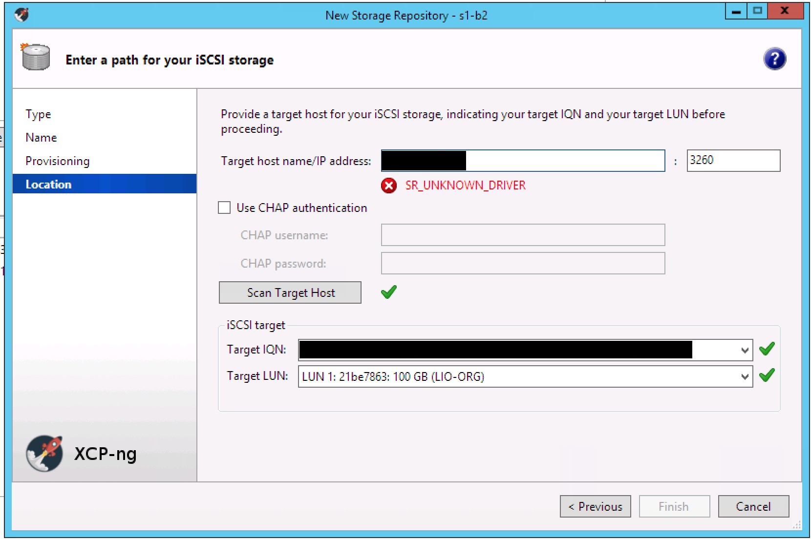 Can't create new iSCSI (LVM) SR - get error about GFS2 driver · Issue #116 · xcp-ng/xenadmin ...