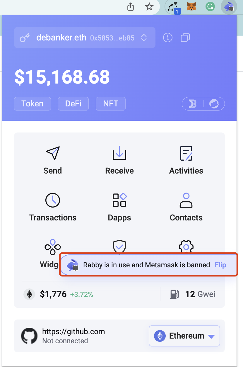 Urgent: Conflicting Issue with Rabby Wallet Extension · Issue #14737 · MetaMask/metamask ...