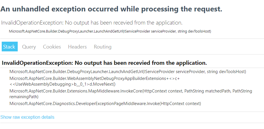 "No output has been received" when debugging Blazor Wasm in the browser - can't debug · Issue ...