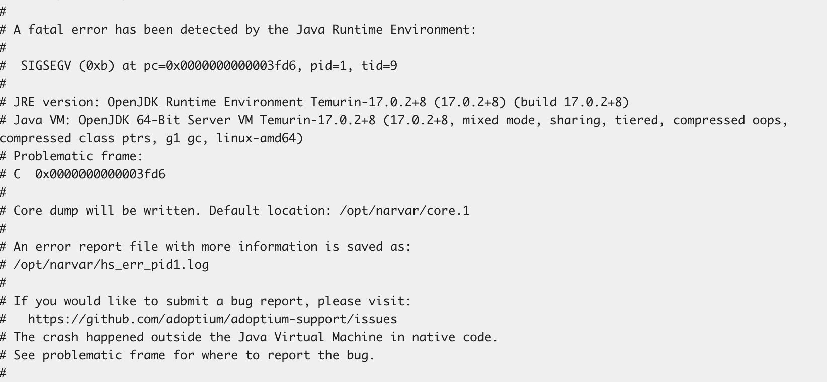 Fatal Error With Pulsar Client And Java 17open Jdk 17028 7 1937 · Issue 15882 · Apache