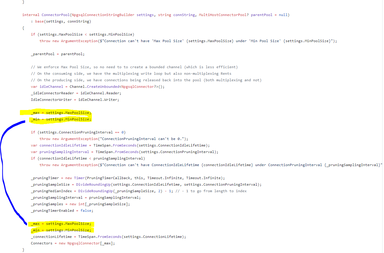 Setting vars twice in the ConnectorPool.cs constructor · Issue #3822 · npgsql/npgsql · GitHub