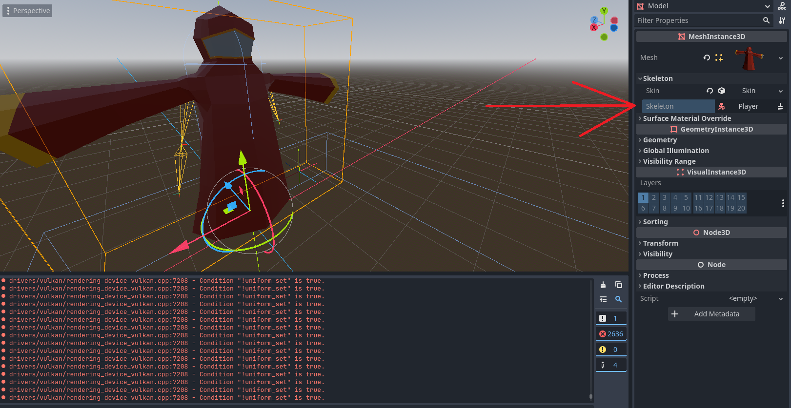 ERROR: Condition "skeleton->size == 0" is true. Returning: RID() · Issue #77780 · godotengine ...