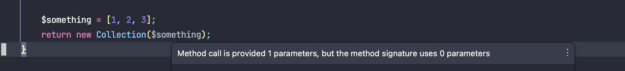 [Bug]: new Collection($something) shows an error · Issue #730 · laravel-idea/plugin · GitHub