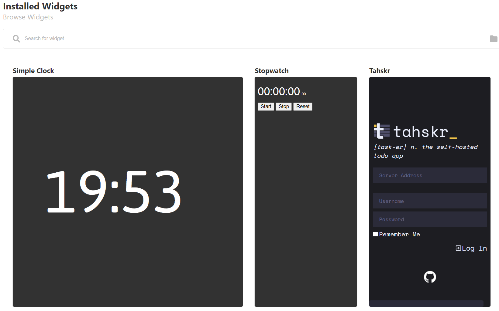 GitHub - mufaka/TahskrWinWidget