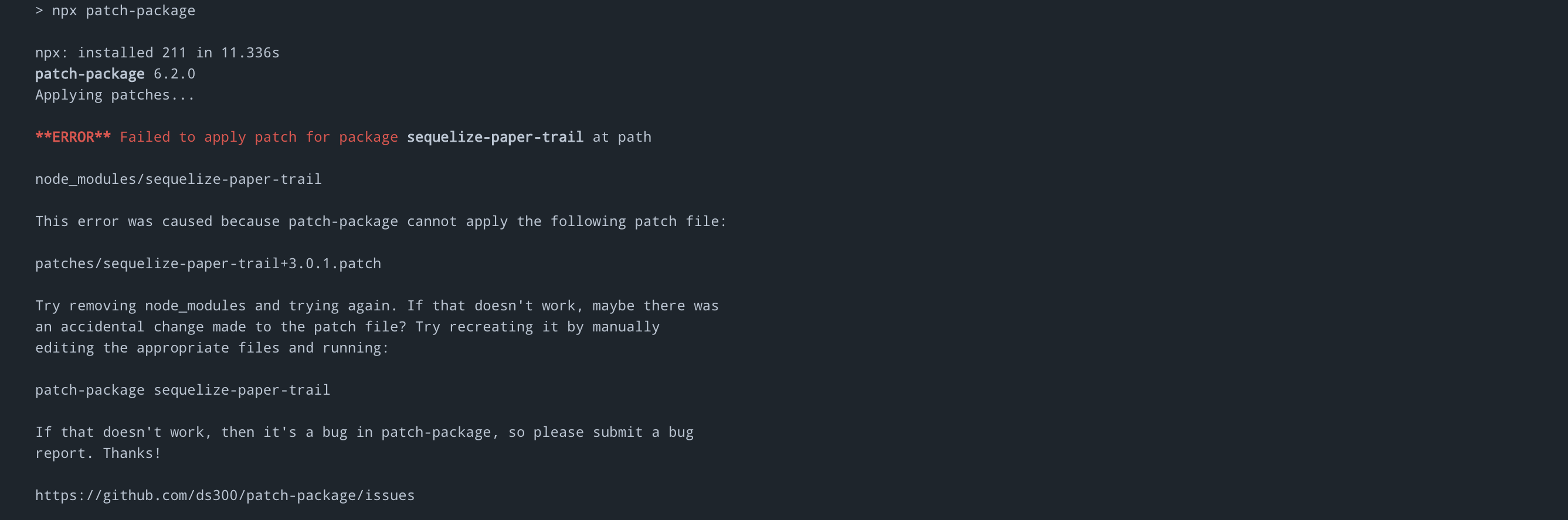 A single patch is failing on CI, but is working locally · Issue #147 · ds300/patch-package · GitHub
