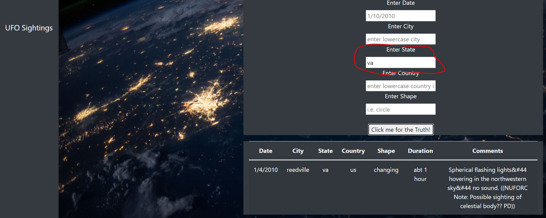 GitHub - DMZellmer/UFOs