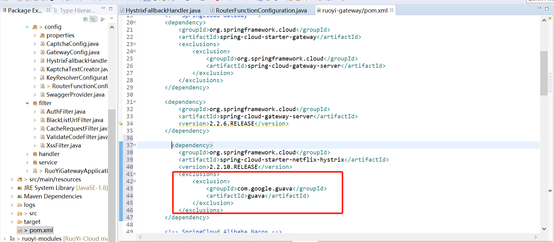 微服务-服务网关-配置熔断降级，项目启动报错 · Issue #115 · yangzongzhuan/RuoYi · GitHub