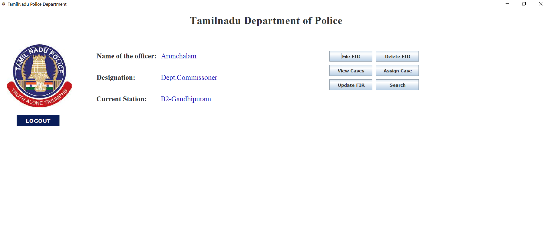GitHub - KishoreMl/Crime-Records-Management-System: Police Crime ...