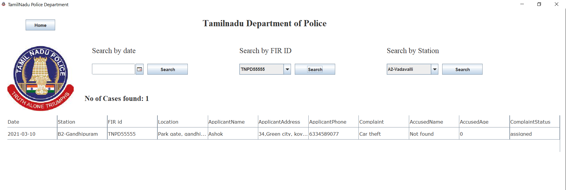 GitHub - KishoreMl/Crime-Records-Management-System: Police Crime ...