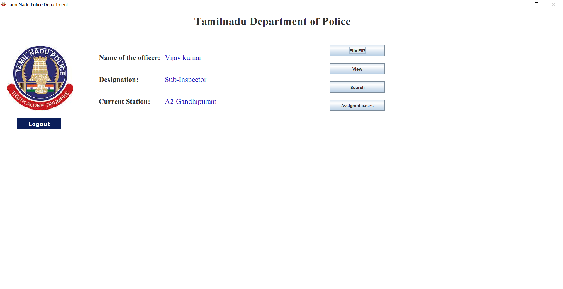 GitHub - KishoreMl/Crime-Records-Management-System: Police Crime ...