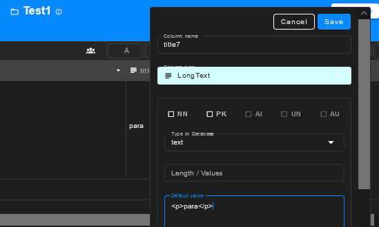 Issue: Setting default value involving symbols or multiline gives errors when setting default ...