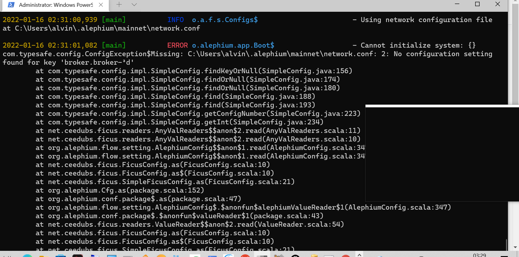 full nodes doesnt work on new windows update · Issue #498 · alephium/alephium · GitHub