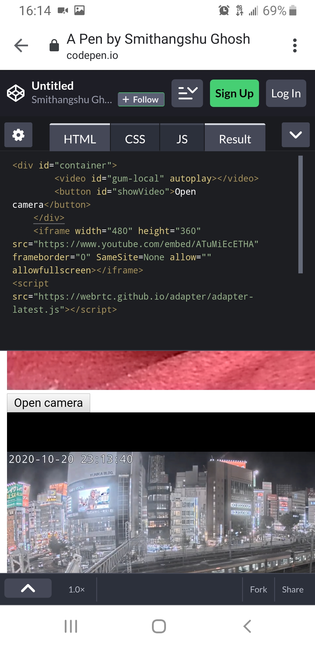 WebRTC camera stream is crashing if embedded with YouTube video on the same page · Issue #1057 ...