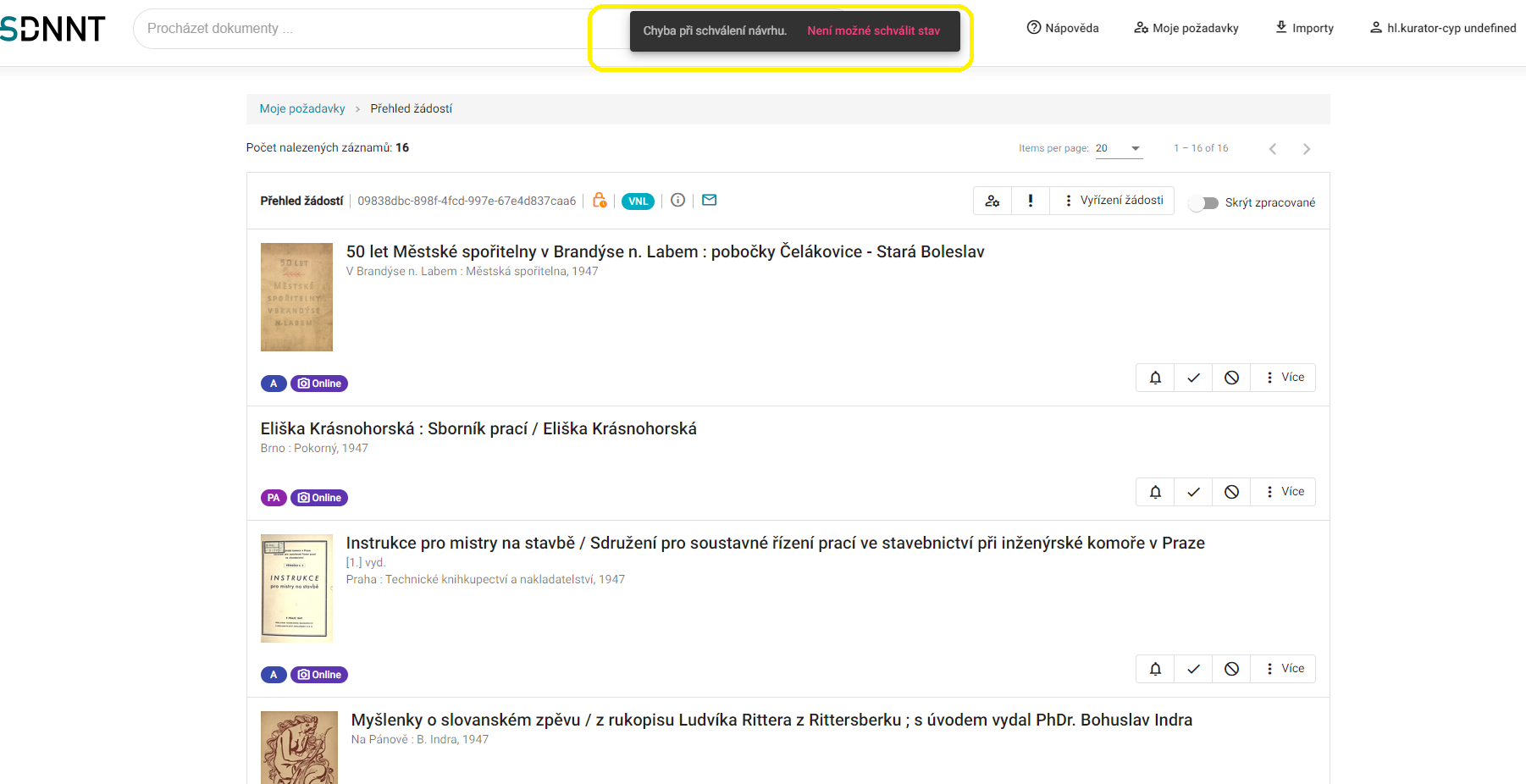 Hromadné žádosti - problém pokud je dílo předmětem více žádostí · Issue ...