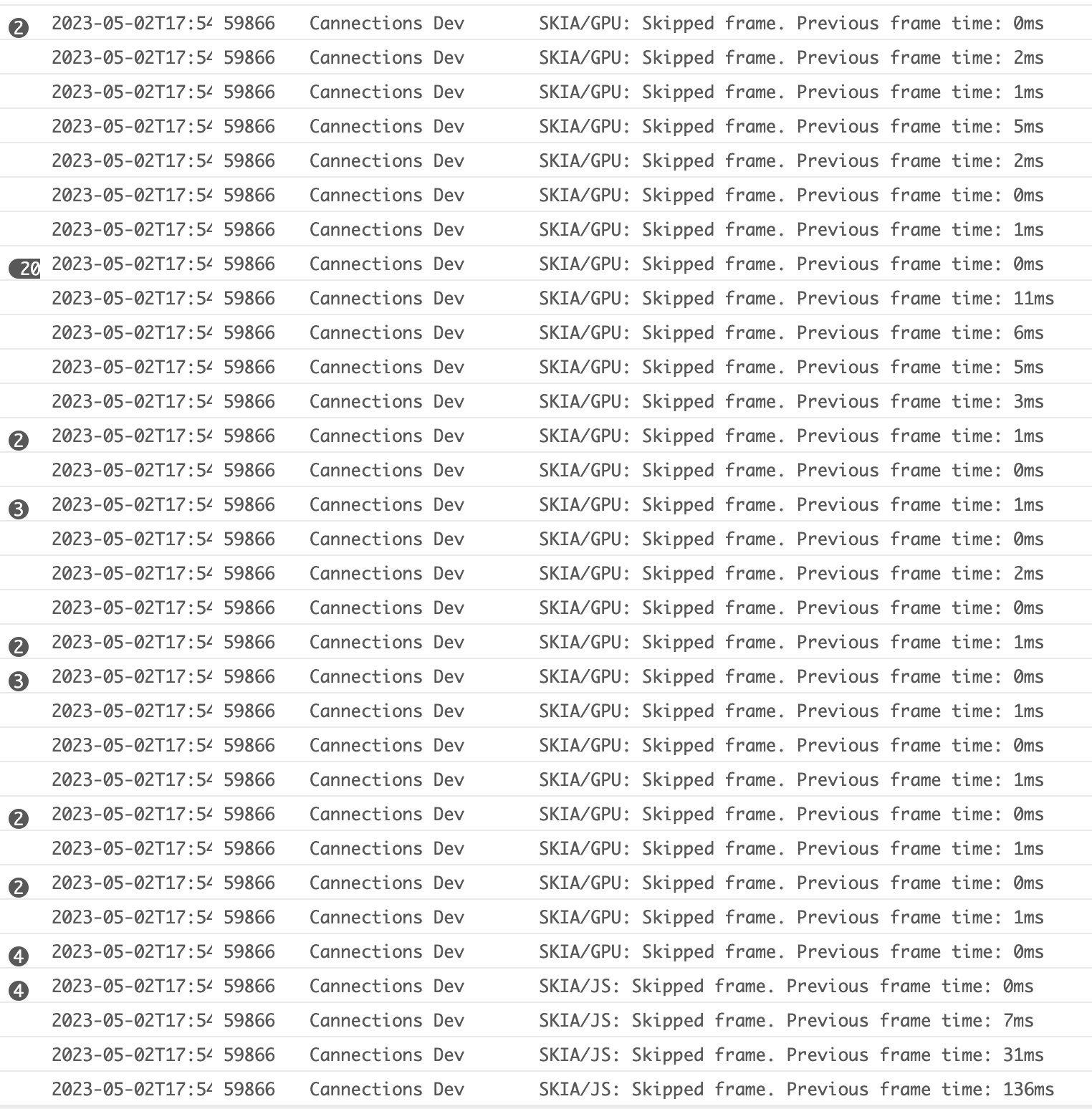 SKIA/GPU: Skipped frame. Previous frame time: Xms · Issue #1540 · Shopify/react-native-skia · GitHub