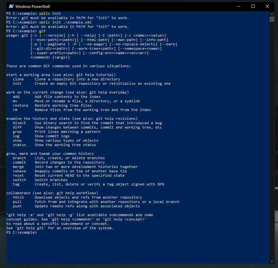Git Must Be Available In Path For Init To Work · Issue 1391 · Opticdevoptic · Github