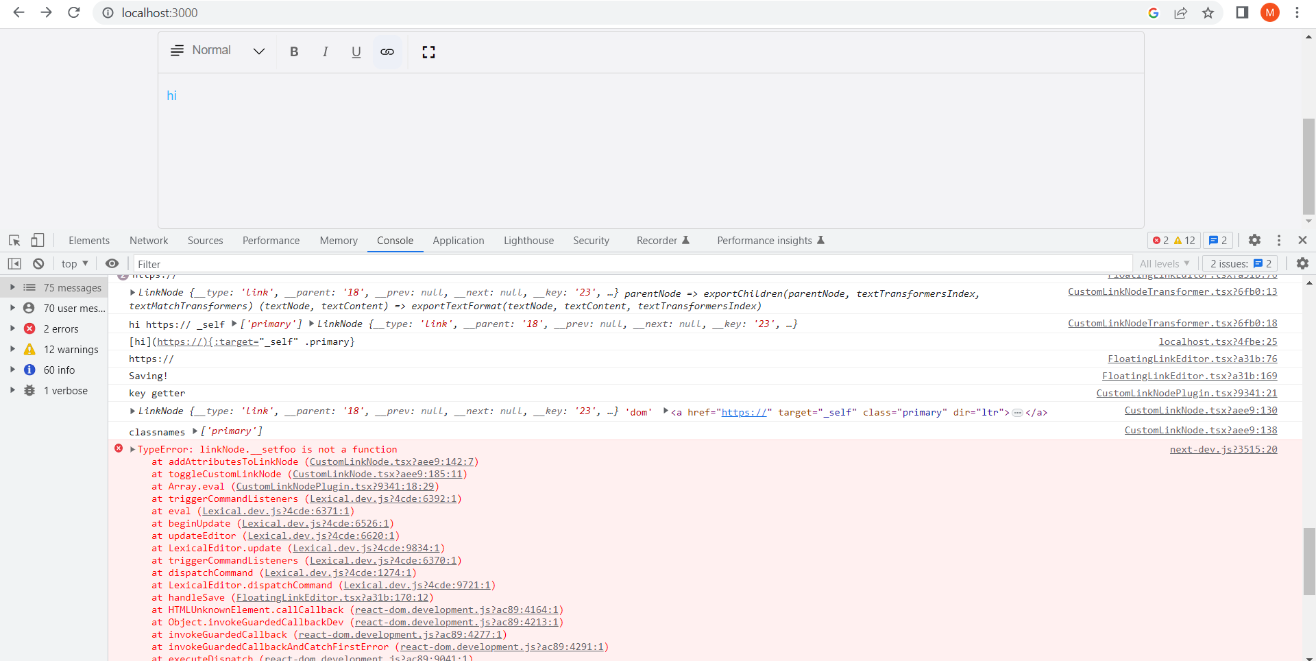 Bug: Getter method in custom link node is defined unless it uses this.getWritable() · Issue ...