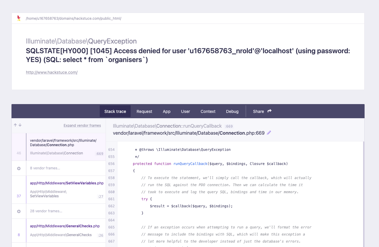 [BUG] database query exception after installation · Issue #987 · Attendize/Attendize · GitHub