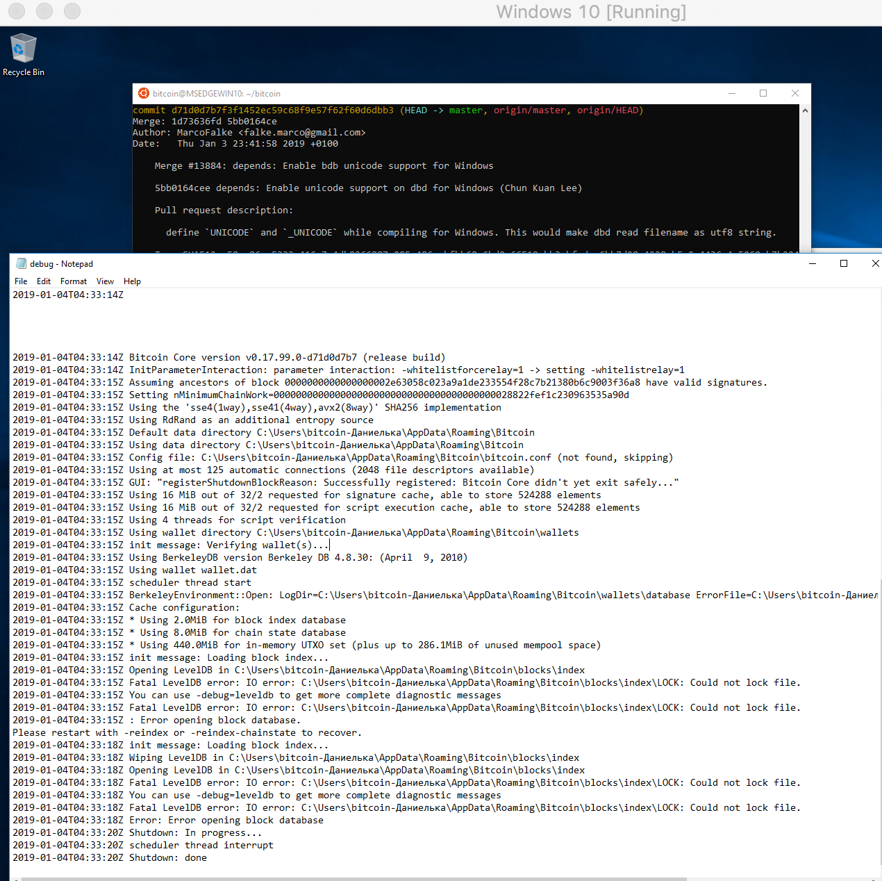 cyrillic/unicode issue requires daemon/QT to be run as admin. · Issue #15092 · bitcoin/bitcoin ...